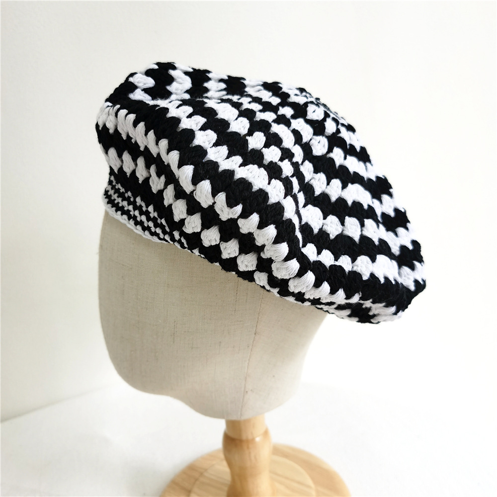 KNITTED/JACQUARD BERET HAT